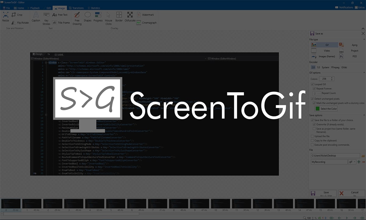 اسهل لطريقة لتصوير الشاشة بالفيديو مع برنامج ScreenToGif - shr7pc