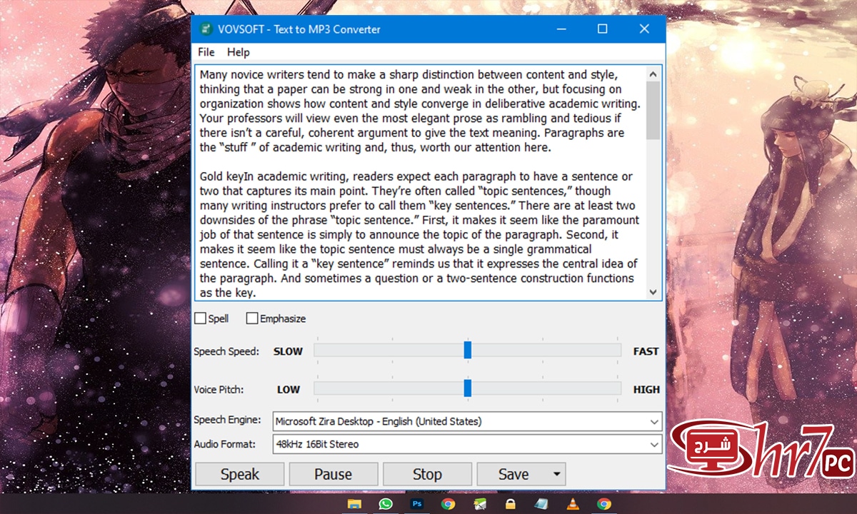 طريقة تحويل النصوص المكتوبة إلى صوت بطريقة بسيطة - shr7pc