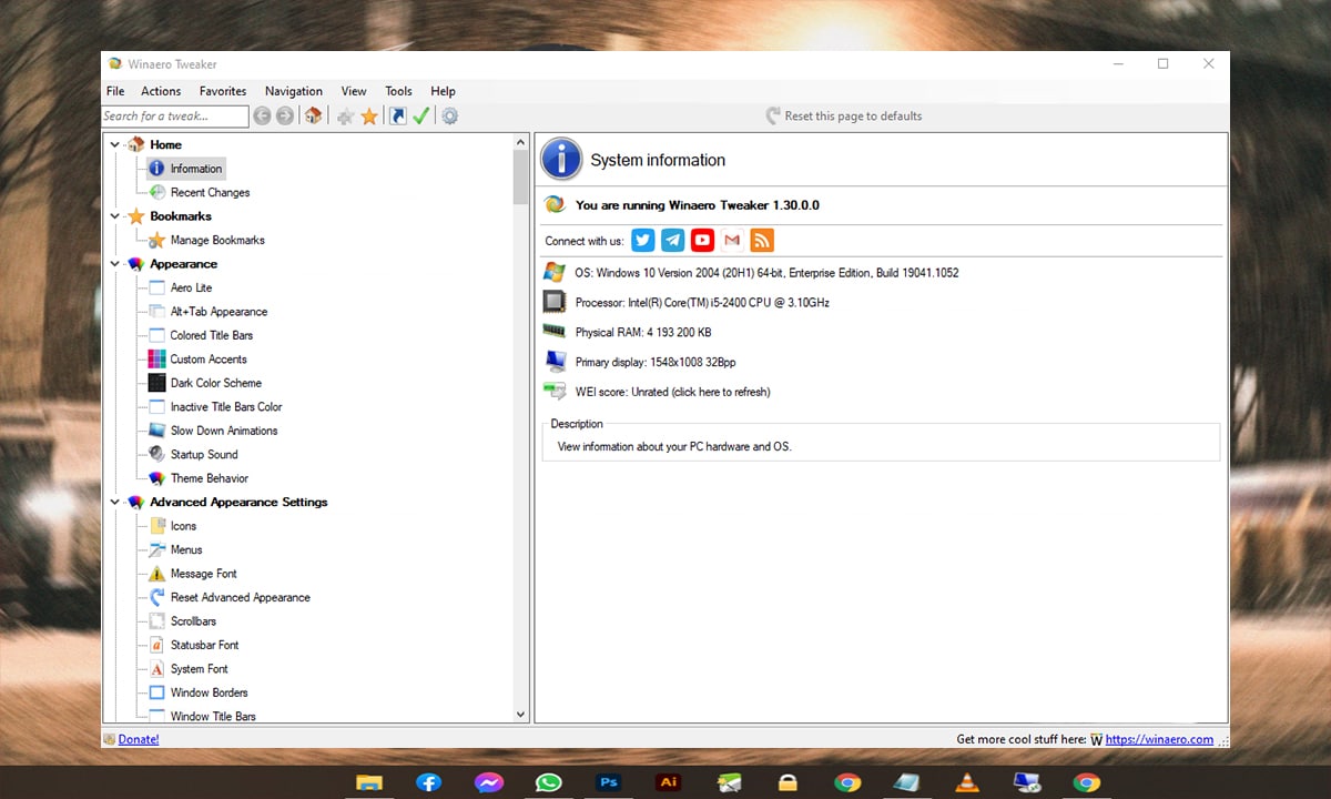 برنامج رائع لتغيير شكل و اعدادات الويندوز - shr7pc