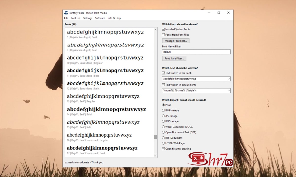 برنامج بسيط يساعدك على معاينة جميع الخطوط المتاحة على جهازك - shr7pc