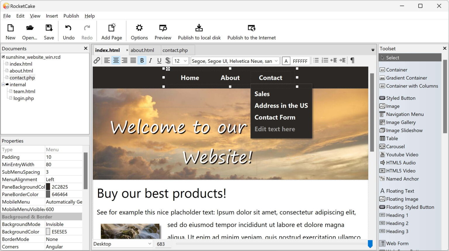 برنامج Ambiera RocketCake Professional | لتصميم وإنشاء مواقع الويب - shr7pc
