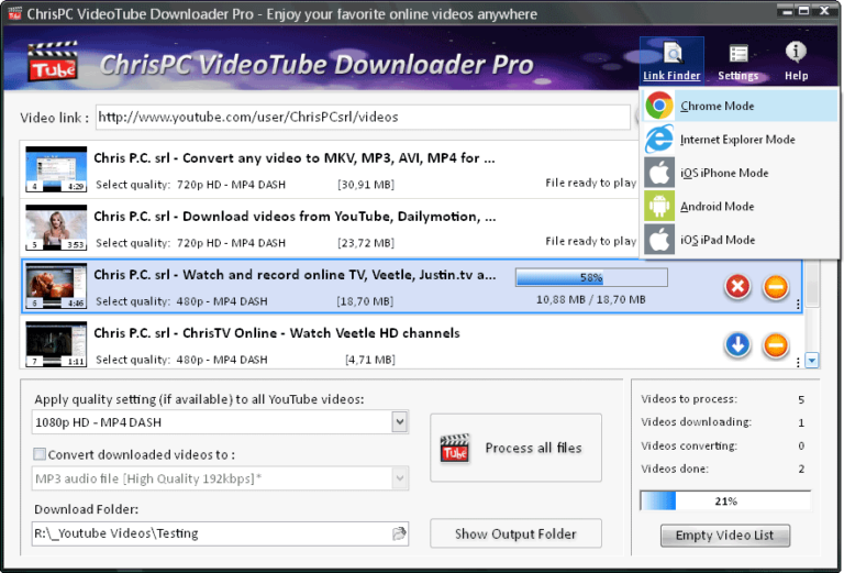 برنامج ChrisPC VideoTube Downloader Pro | لتحميل الفيديوهات من الإنترنت - shr7pc