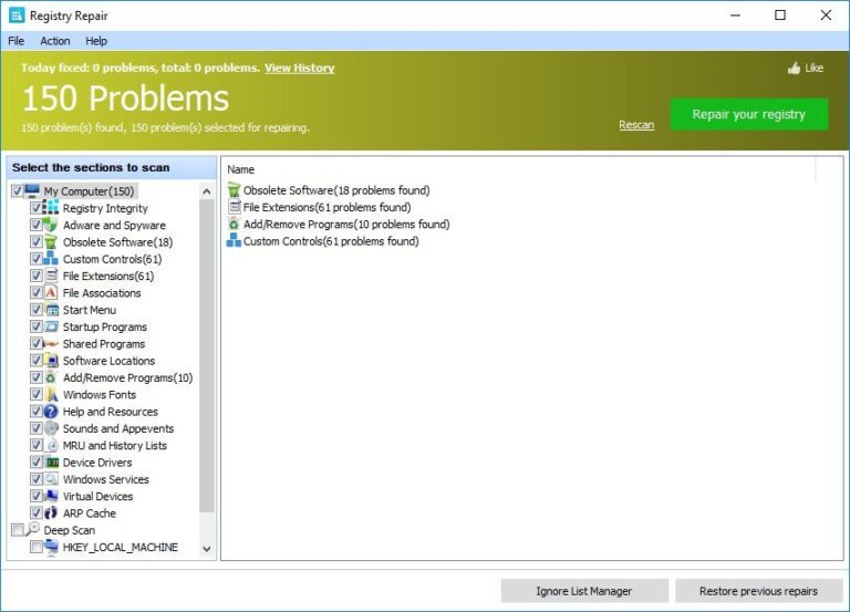 برنامج Glary Registry Repair | لصيانة الريجيستري وتسريع الويندوز - shr7pc