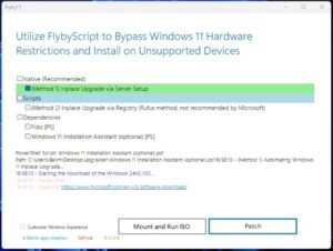 أداة Flyby11 | لتخطي متطلبات تشغيل ويندوز 11 - shr7pc