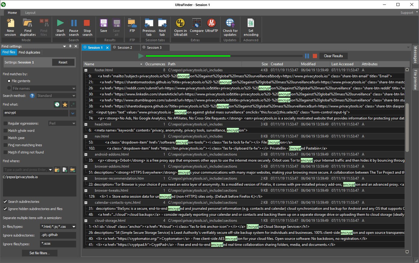 برنامج IDM UltraFinder Enterprise | للبحث عن الملفات - shr7pc