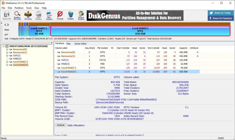 برنامج DiskGenius Professional | لاستعادة الملفات والبيانات المحذوفة - shr7pc