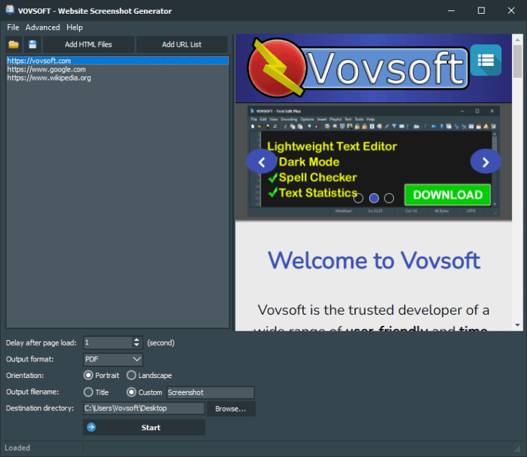 برنامج VovSoft Website Screenshot Generator | لالتقاط الصور لمواقع الويب - shr7pc