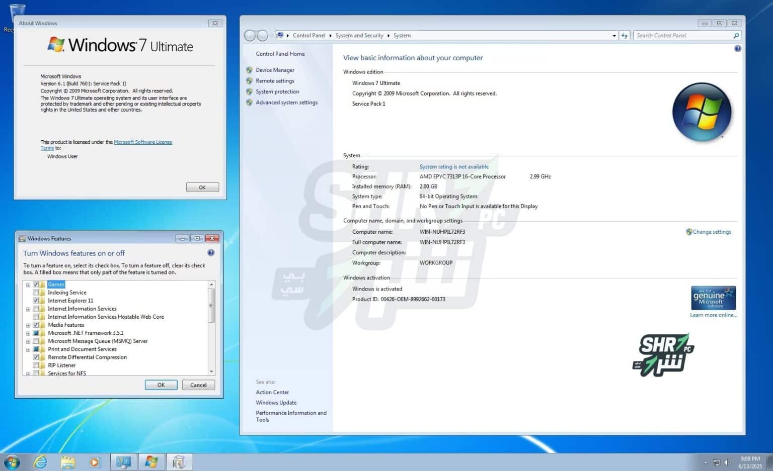 ويندوز سفن التميت بـكل اللغات 2025 | Windows 7 Ultimate | يونيو 2025 - shr7pc