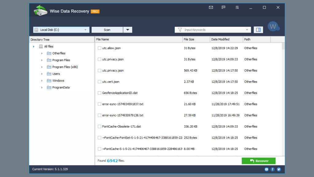 برنامج Wise Data Recovery Pro | لاستعادة الملفات المفقودة و المحذوفة - shr7pc