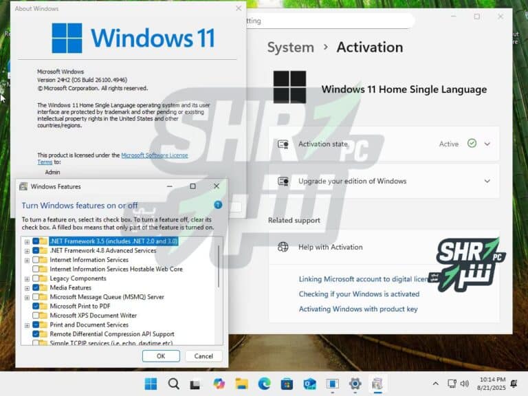 ويندوز 11 كل الإصدارات 24H2 مفعل بجميع اللغات | أغسطس 2025 - shr7pc