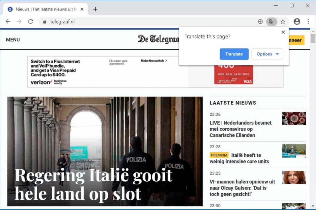 كيفية ترجمة صفحة ويب في جوجل كروم - shr7pc