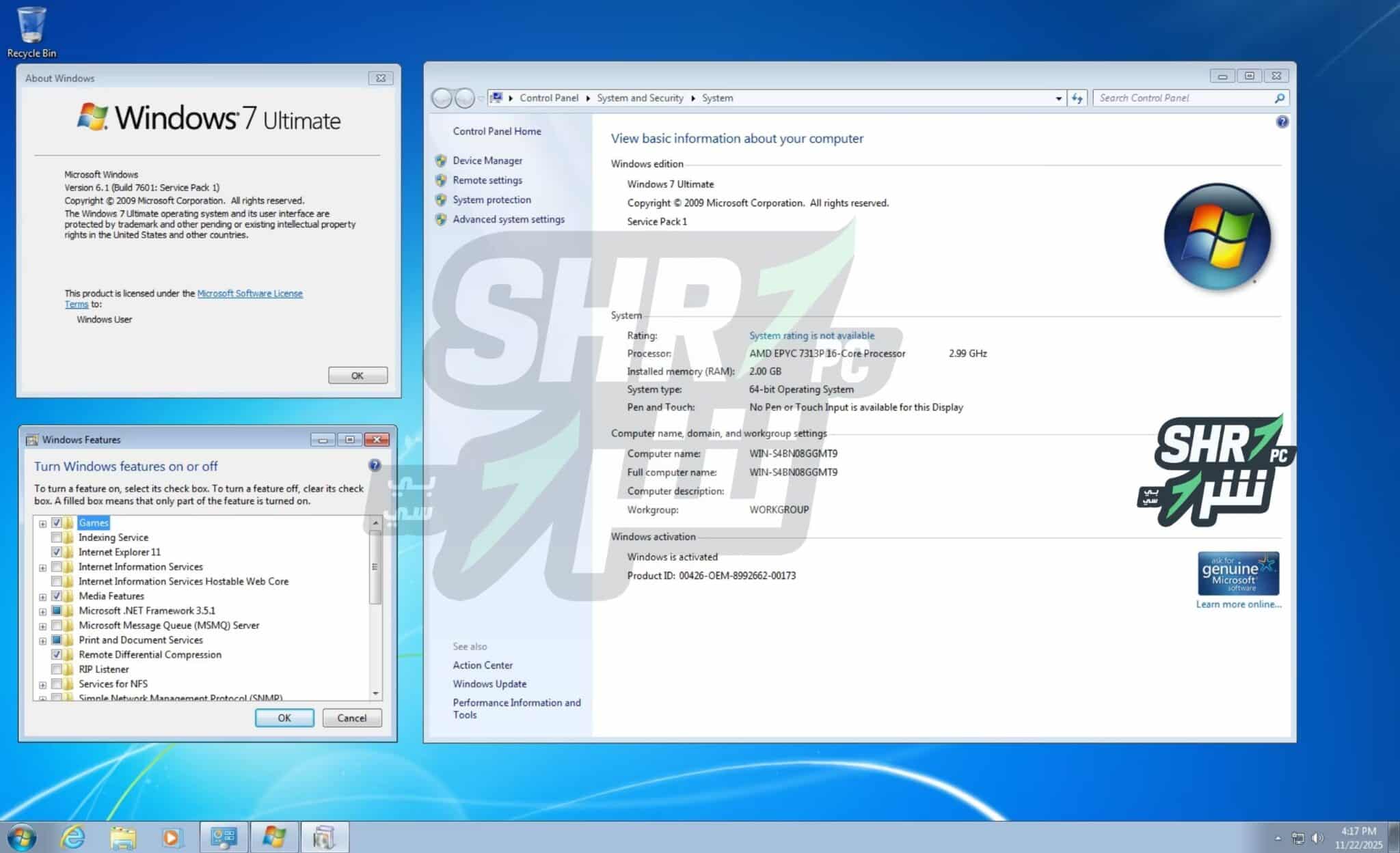 ويندوز سفن التميت بـكل اللغات 2025 | Windows 7 Ultimate | نوفمبر 2025 - shr7pc