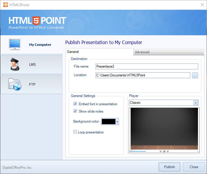 برنامج DigitalOfficePro HTML5Point | لتحويل عروض الـ PowerPoint إلى محتوى HTML5 - shr7pc